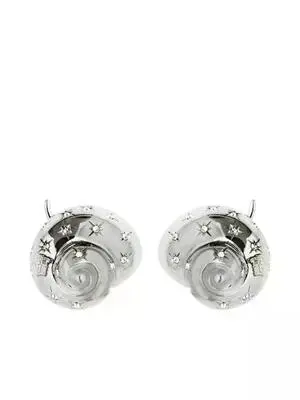 Versace Crystal-embellished Earrings - Silver
