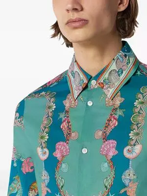 Versace Coral Theatre Cotton Shirt
