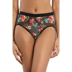 Hanky Panky Mesh High Cut French Briefs - Botanic Romantic
