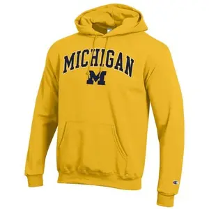 Champion Michigan Wolverines Arch Over Logo Pullover Hoodie