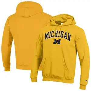 Champion Michigan Wolverines Arch Over Logo Pullover Hoodie