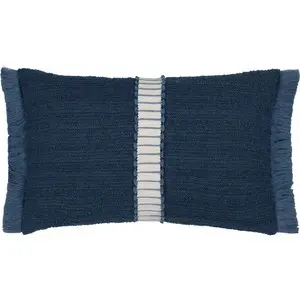 ELAINE SMITH Deluxe Boucle Textured Indoor & Outdoor Woven Accent Pillow - Indigo