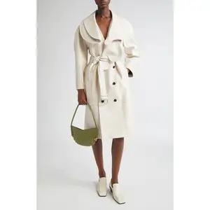 Women's White Leather Trench Coats