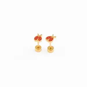PIP POP Ladybug Stud Earrings - Red