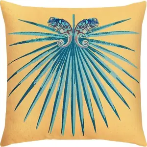 ELAINE SMITH Chameleon Jacquard Indoor & Outdoor Woven Accent Pillow - Lagoon