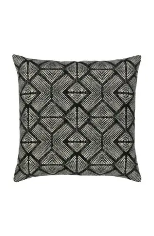 ELAINE SMITH Bakuba Indoor & Outdoor Woven Accent Pillow - Ebony