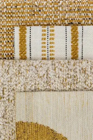 ELAINE SMITH Pathway Textured Stripe Indoor & Outdoor Woven Accent Pillow - Gold
