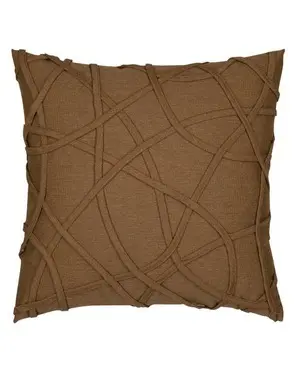 Elaine Smith Illusion Handmade Dimensional Applique Indoor & Outdoor Woven Accent Pillow