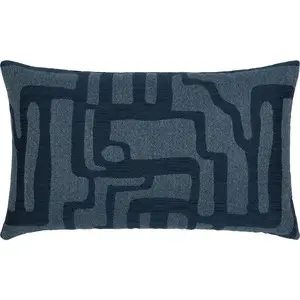 ELAINE SMITH Noble Indoor & Outdoor Woven Accent Pillow - Indigo