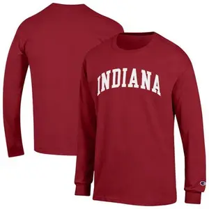 Champion Indiana Hoosiers Basic Arch Long Sleeve T-shirt - Crimson