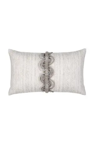 ELAINE SMITH Dressage Hand Macrame Indoor & Outdoor Woven Accent Pillow - Pebble