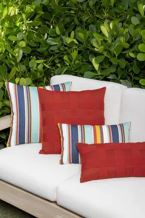 ELAINE SMITH Sicily Stripe Indoor & Outdoor Woven Accent Pillow