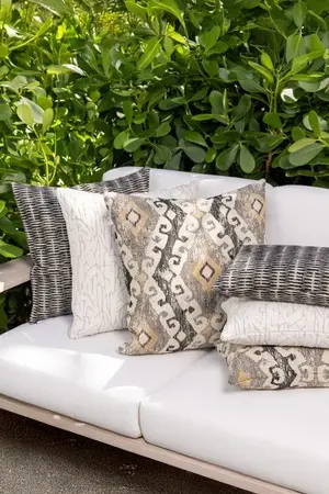 Elaine Smith Synchronize Dimensional Chenille Indoor & Outdoor Woven Accent Pillow