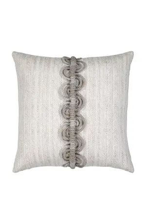 ELAINE SMITH Dressage Hand Macrame Indoor & Outdoor Woven Accent Pillow - Pebble
