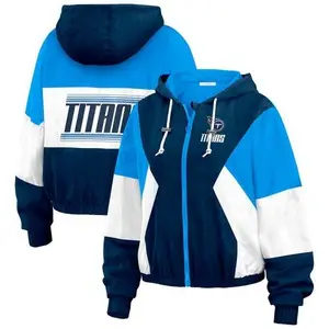 WEAR BY ERIN ANDREWS Tennessee Titans Color Block Windbreaker Jacket - Light Blue