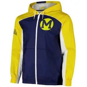 Mitchell & Ness Michigan Wolverines Big Shot Premium Full-zip Windbreaker