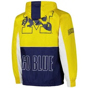 Mitchell & Ness Michigan Wolverines Big Shot Premium Full-zip Windbreaker