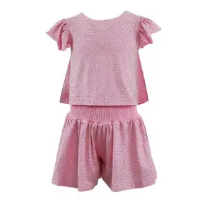LOLA + THE BOYS Crystal Ruffle Short Set