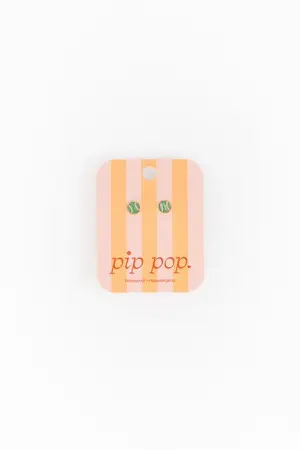 PIP POP Tennis Ball Stud Earrings