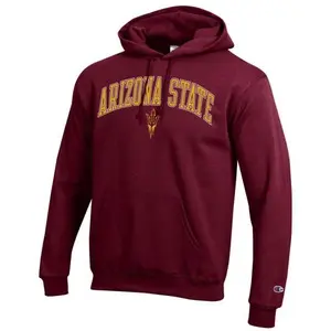 Champion Arizona State Sun Devils Arched Logo Fleece Pullover Hoodie - Maroon