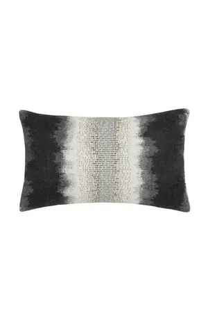 ELAINE SMITH Resilience With Chenille Accents Indoor & Outdoor Woven Accent Pillow - Charcoal