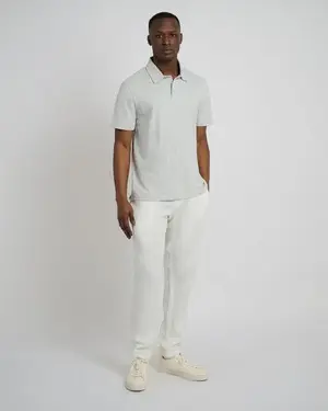 Onia Slub Short Sleeve Polo - Light Gray