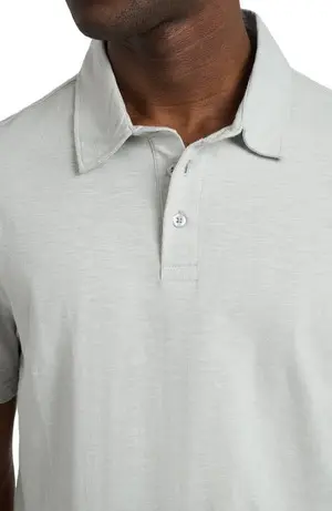 Onia Slub Short Sleeve Polo - Light Gray