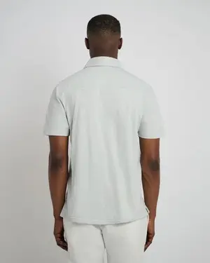 Onia Slub Short Sleeve Polo - Light Gray