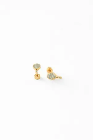 PIP POP Tennis Racquet Stud Earring - Gold