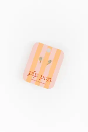 PIP POP Tennis Racquet Stud Earring