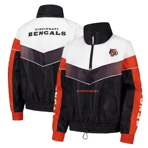 THE WILD COLLECTIVE Cincinnati Bengals 1/4 Zip Track Jacket