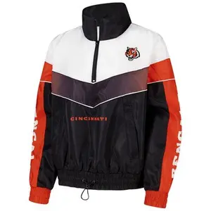 THE WILD COLLECTIVE Cincinnati Bengals 1/4 Zip Track Jacket