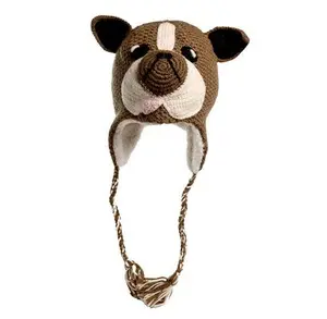 NIRVANNA DESIGNS Crochet Bulldog Hat - Brown