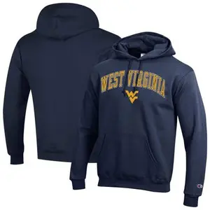 Champion West Virginia Mountaineers Arched Logo Fleece Pullover Hoodie - Navy