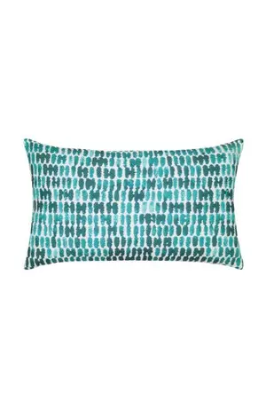 ELAINE SMITH Thumbprint Indoor & Outdoor Woven Accent Pillow - Aruba