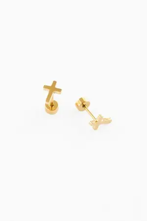 PIP POP Cross Stud Earrings