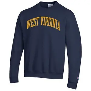 Champion West Virginia Mountaineers Basic Arch Fleece Pullover Sweatshirt