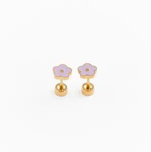 PIP POP Petite Flower Stud Earrings - Purple