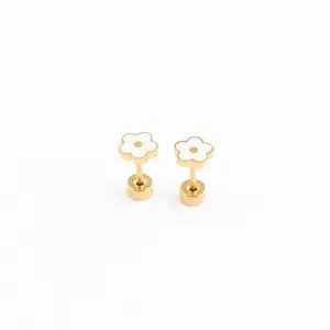PIP POP Petite Flower Stud Earrings - White