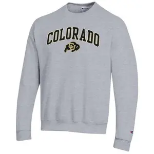 Champion Colorado Buffaloes Arch Over Logo Pullover Sweatshirt - Heather Gray