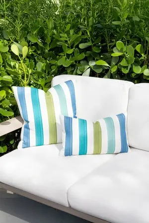Elaine Smith Rhodes Stripe Indoor & Outdoor Woven Accent Pillow