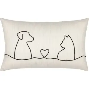 ELAINE SMITH Faithful Hand Embroidered Indoor & Outdoor Woven Accent Pillow - Friends