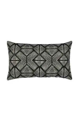 ELAINE SMITH Bakuba Indoor & Outdoor Woven Accent Pillow - Ebony