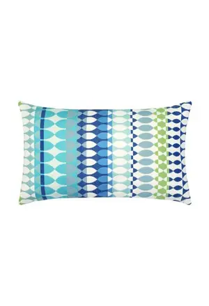 ELAINE SMITH Modern Oval Indoor & Outdoor Woven Accent Pillow - Ocean