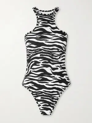 Attico Zebra-print Swimsuit - Animal Print