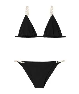 SARA CRISTINA Pearl-embellished Bikini
