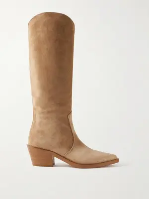 GIANVITO ROSSI Waylon 45 Suede Knee Boots - Neutrals