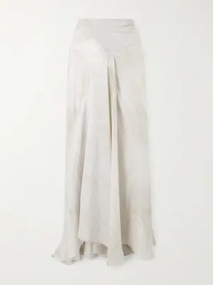 CORTANA Dali Asymmetric Paneled Maxi Skirt - Neutrals