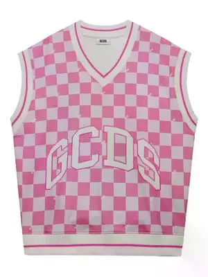 Gcds Checked Vest - Pink
