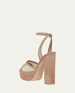 GIANVITO ROSSI Strass Organza Platform Sandals